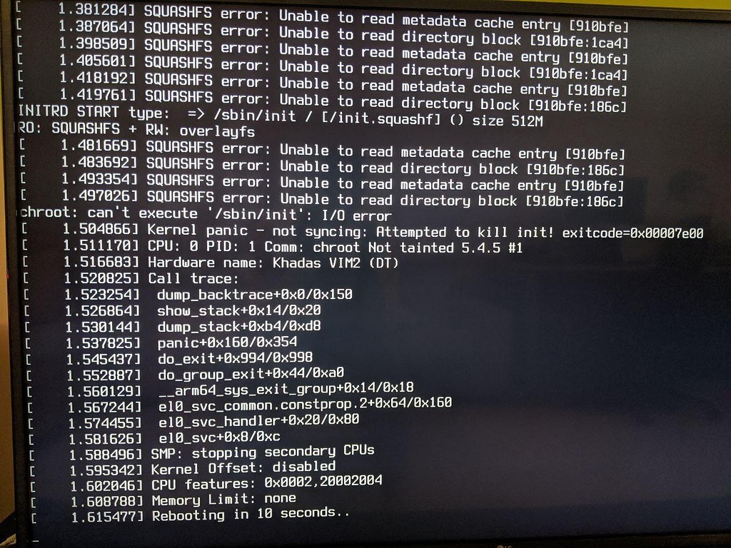VIM2 Krescue kernel panic - Linux Kernel - Khadas Community