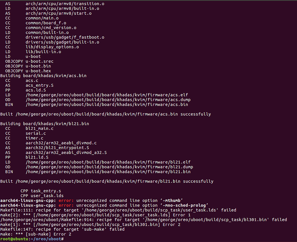 Uboot make fail - VIM1 - Khadas Community