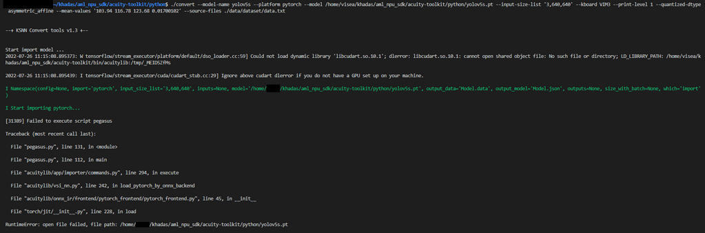 Pytorch model convert error - VIM3 - Khadas Community Pytorch model convert error - VIM3 - Khadas Community
