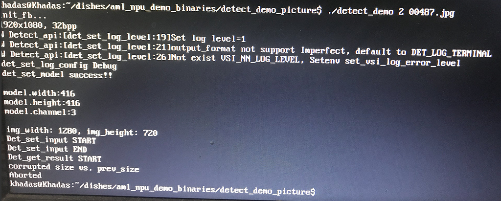 Corrupted size vs. prev_size YOLOv3 problem - VIM3 - Khadas Community